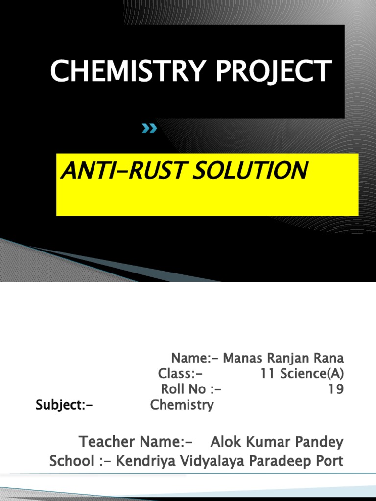 Anti - Rust Solution | PDF | Rust | Iron