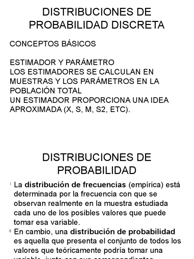 Distribuciones de Probabilidad Discreta | PDF | Distribución de probabilidad | Probabilidad