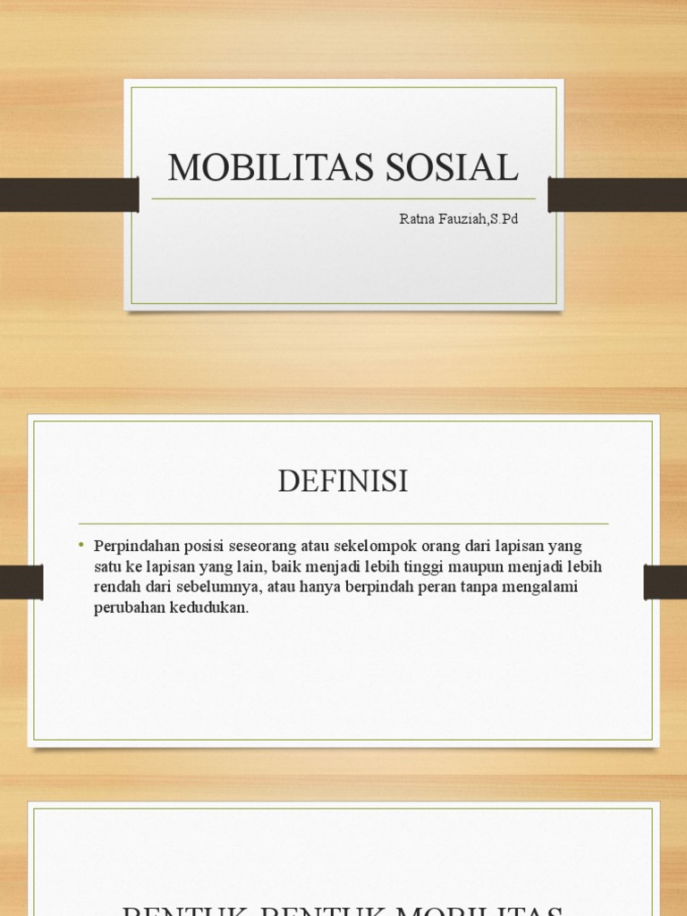 Mobilitas Sosial: Definisi dan Contoh | PDF | Karier & Perkembangan