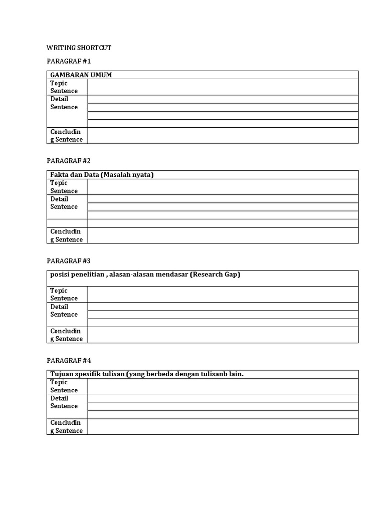 Writing Shortcut - Blank | PDF