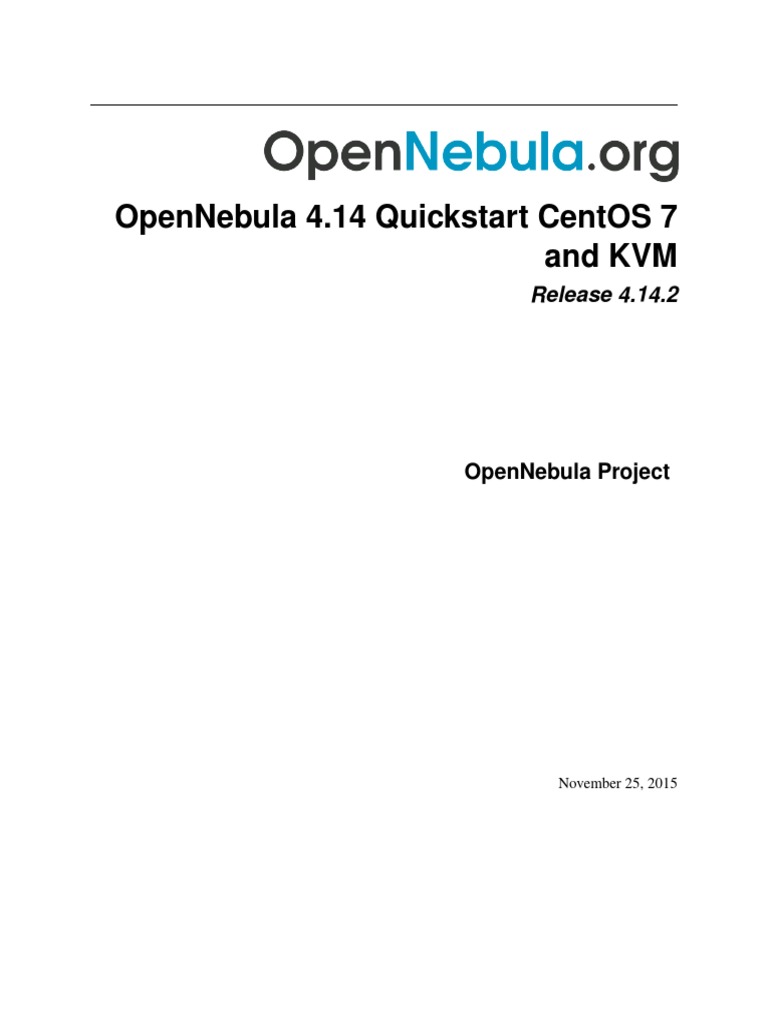 Opennebula 4.14 Qs Centos7 KVM Guide | Download Free PDF | Computer ...