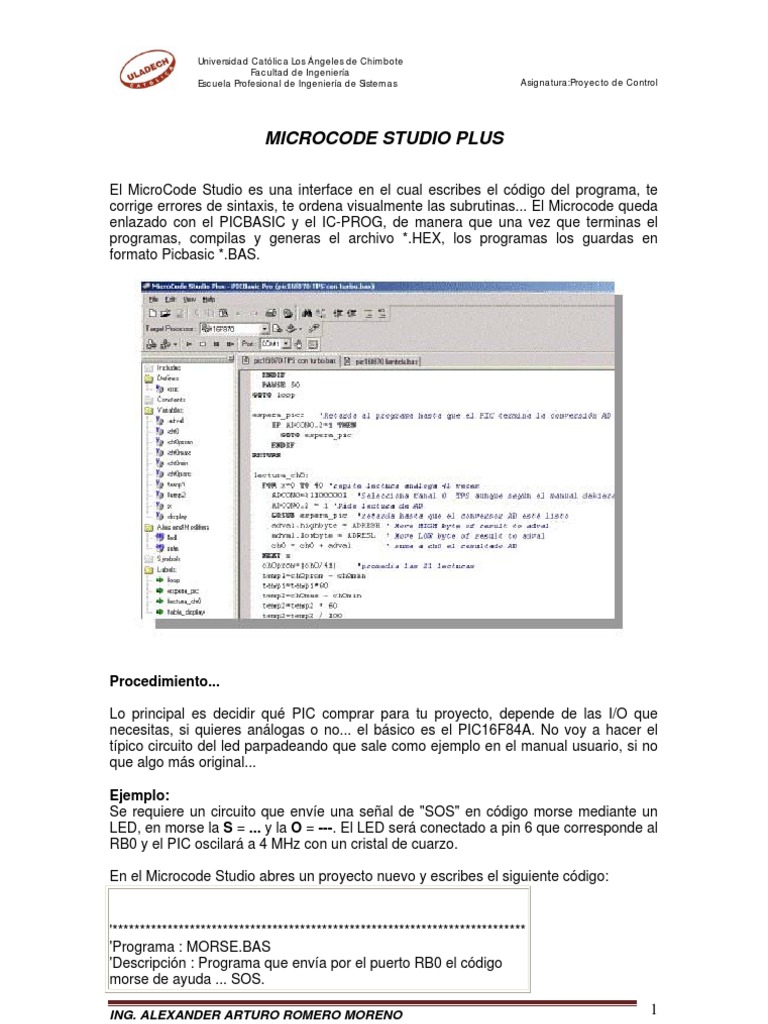 Microcode Studio Plus | PDF | Electrónica digital | Ingeniería Electrónica