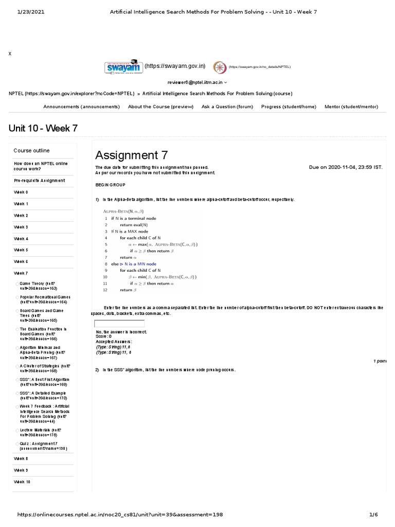 Noc20 Cs81 Assignment 01 Week 07 | PDF | Algorithms | Computer Science