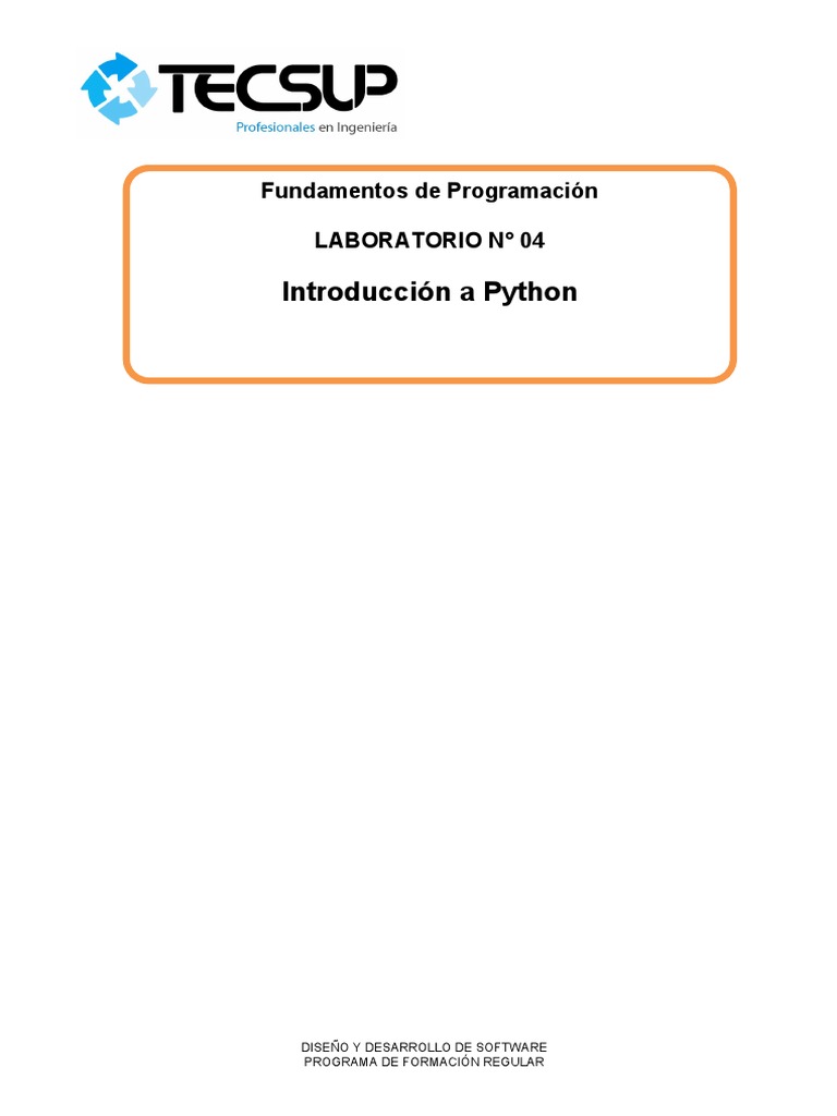Lab 04 - Introducción A Python | PDF | Programa de computadora ...