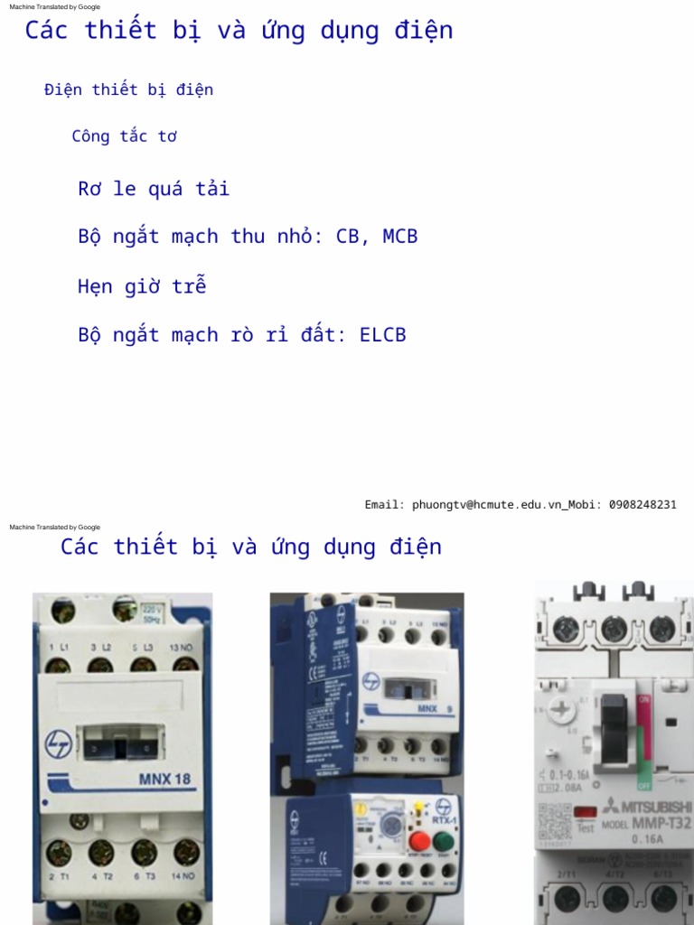 Contactor - Overload Relay and MCB - Dịch | PDF