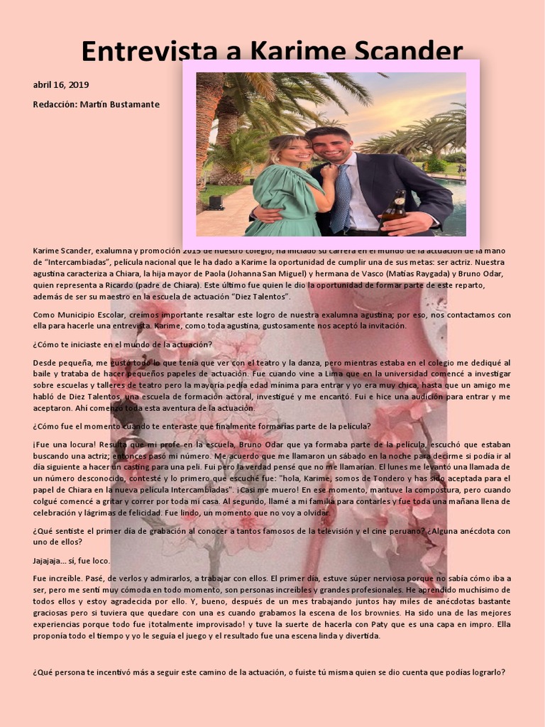 Entrevista A Karime Scander | PDF | Bailes
