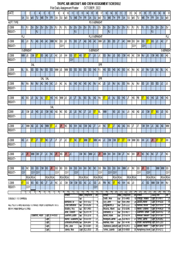 .5 - October 2022 Pilot Roster | PDF