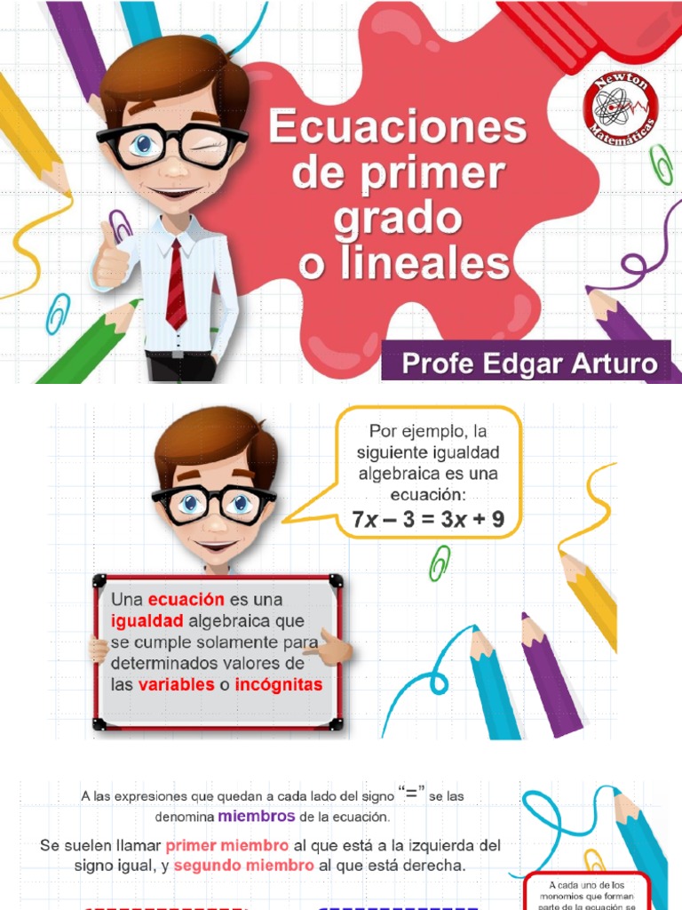 Ecuaciones De Primer Grado O Lineales Pdf 0099