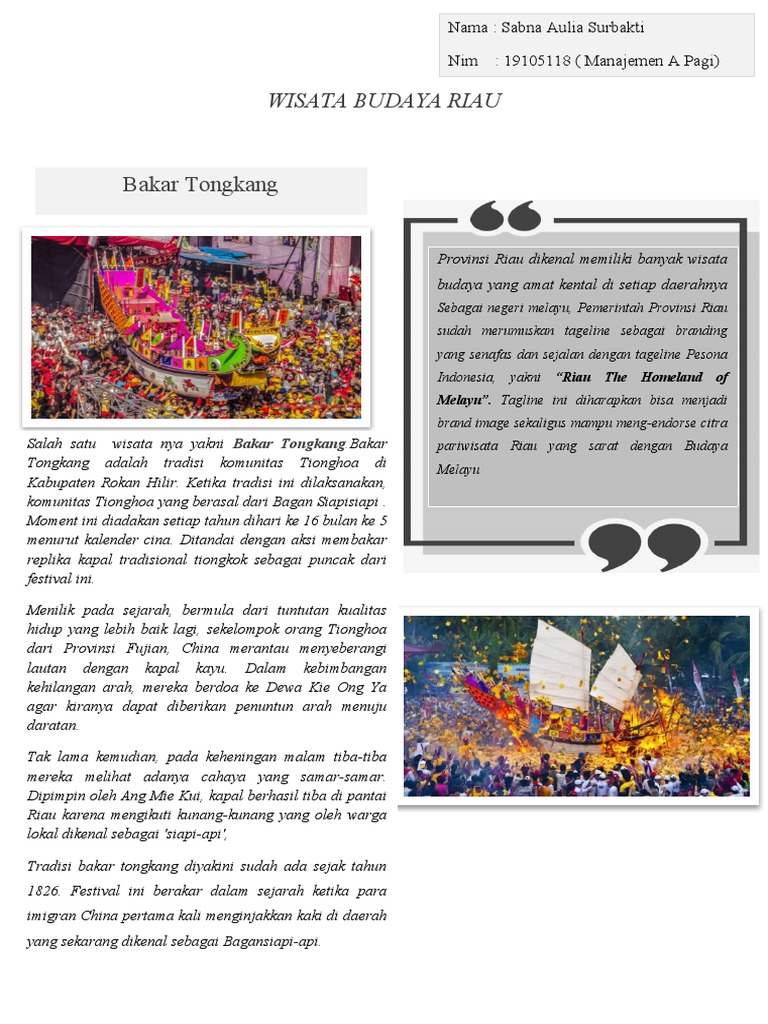 WISATA BUDAYA RIAU (Sabna Aulia) | PDF
