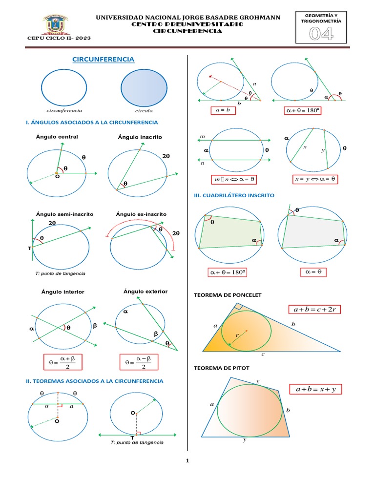 Práctica N°04 Geometría y Trigonometría - Con Claves | PDF | Triángulo ...