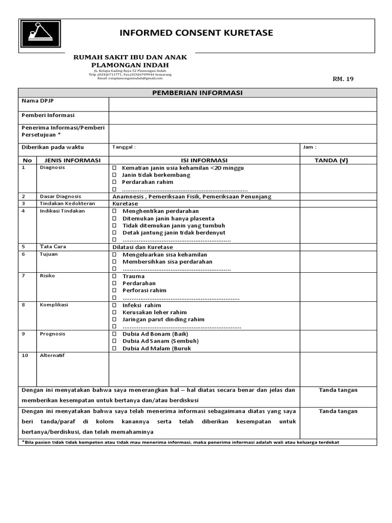 RM 19 - Informed Consent Kuretase | PDF