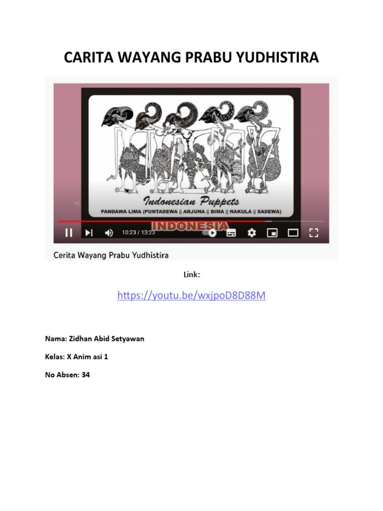 Carita Wayang Prabu Yudhistira | PDF