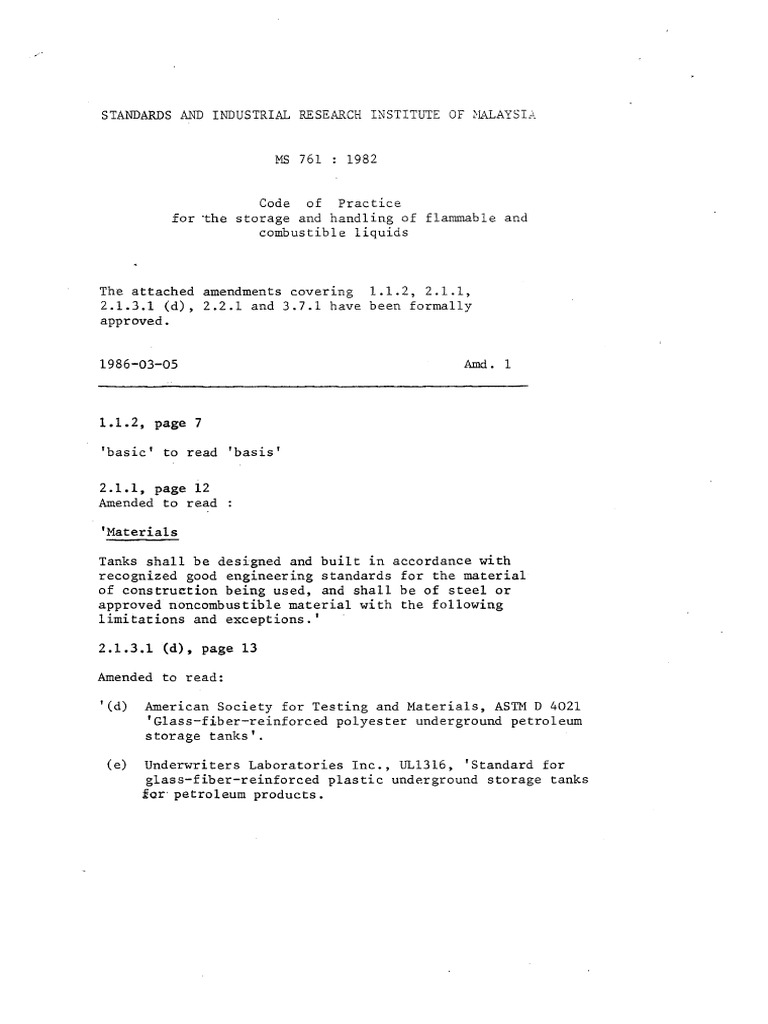 Code of Practice for Flammable Liquids | PDF