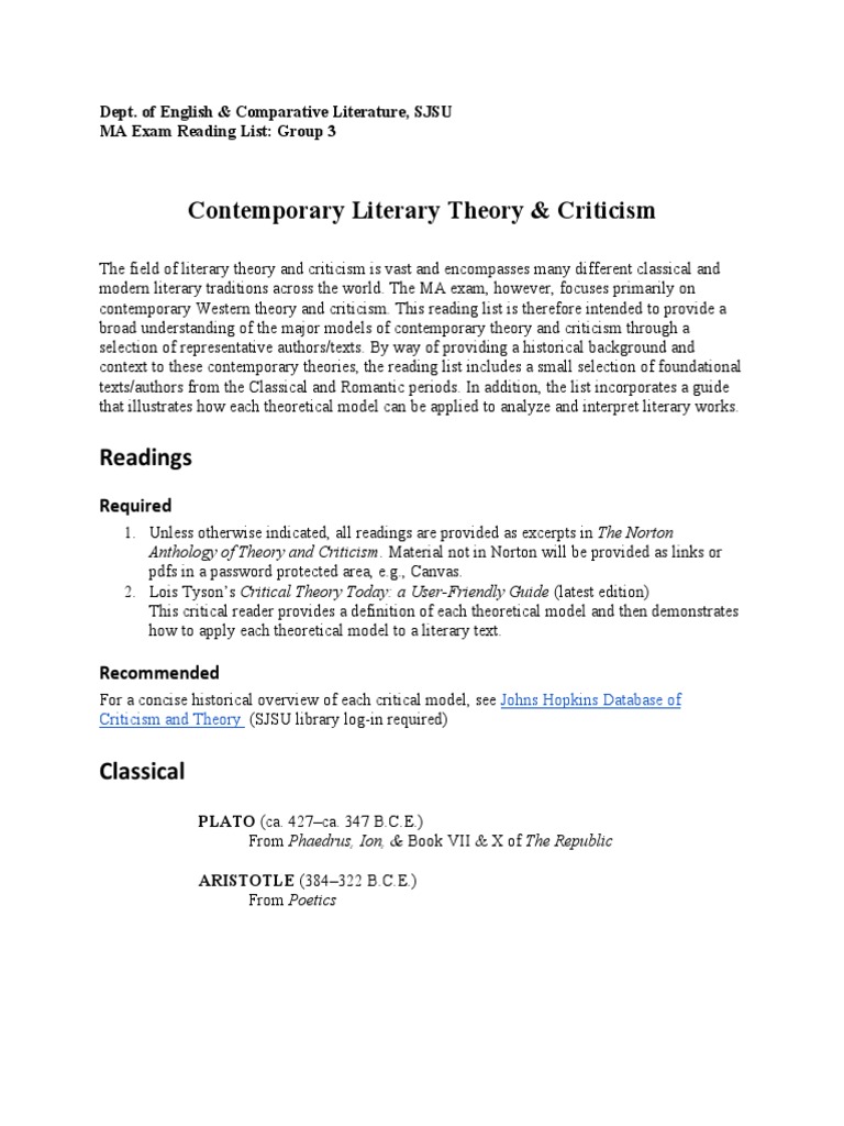 Literary Theory | PDF | Philosophical Movements