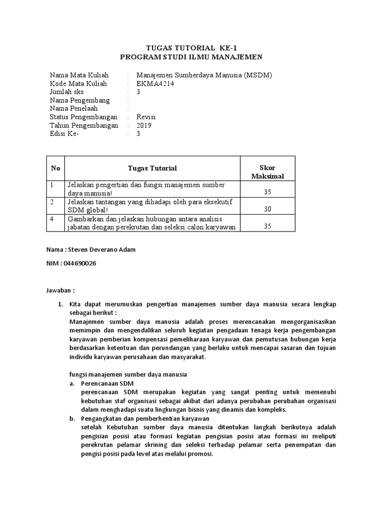 (044690026) Tugas 1 - EKMA 4214 | PDF