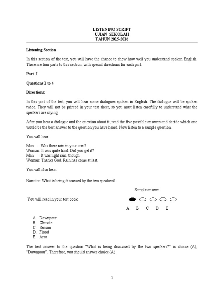 Listening Script For Us Pdf