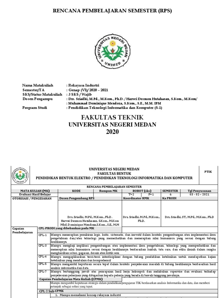 RPS Rekayasa Industri | PDF | Komputer