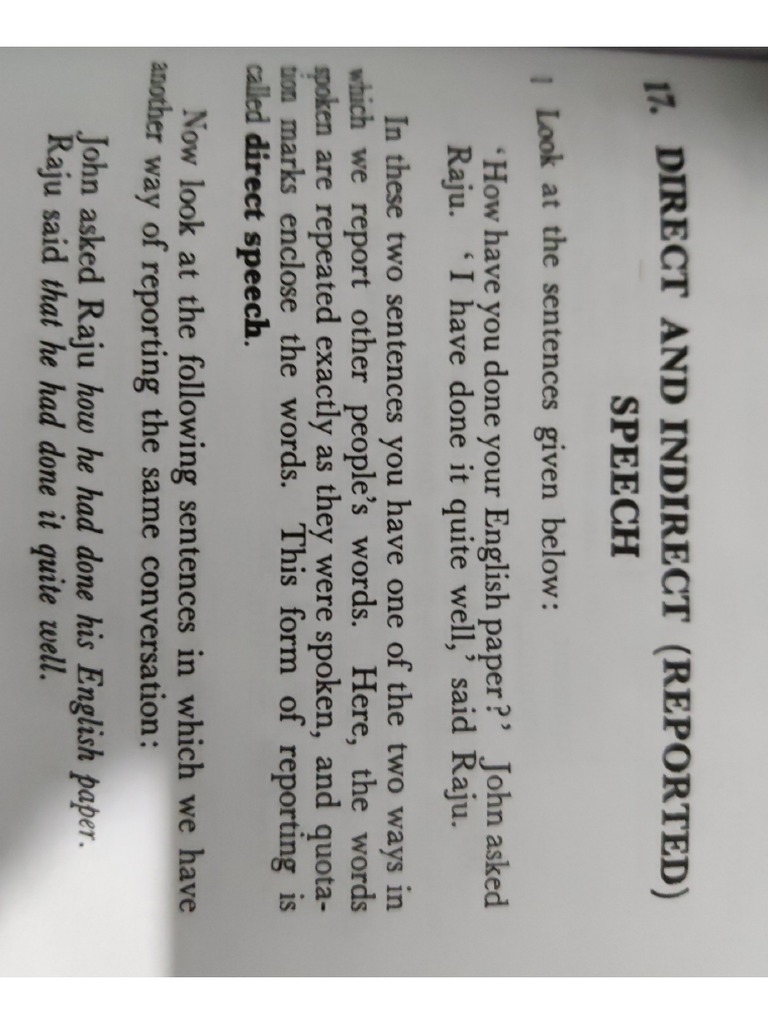 Direct and Indirect (Reported Speech) | PDF