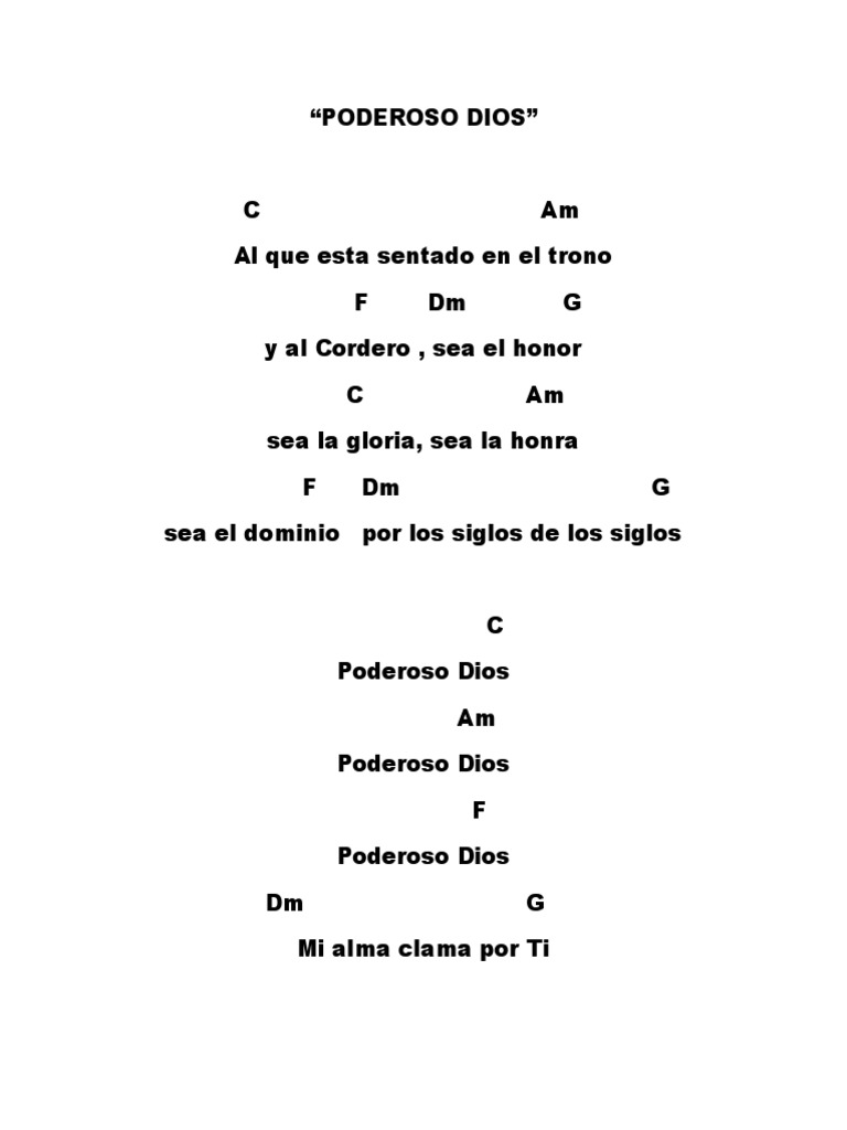 Poderoso Dios: Letra y Acordes | PDF | Creencia religiosa y doctrina