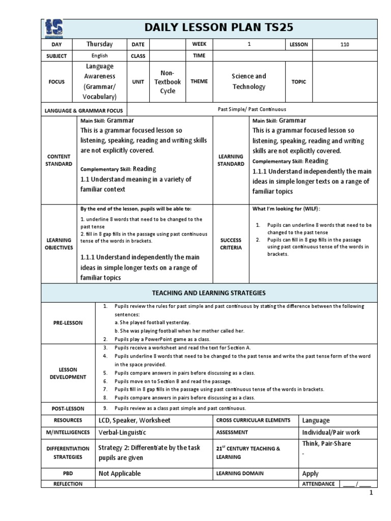 Form 2 Lesson 110 Language Awareness | PDF | Grammar | Linguistics