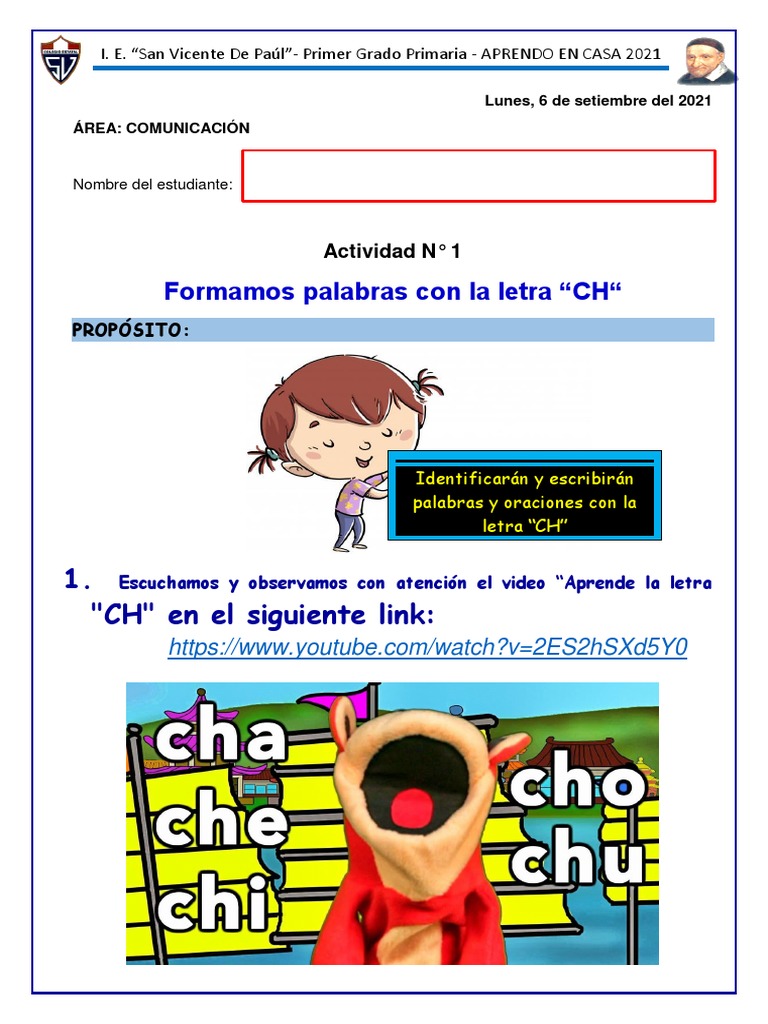 Aprendiendo la Letra "CH" en Primaria | PDF