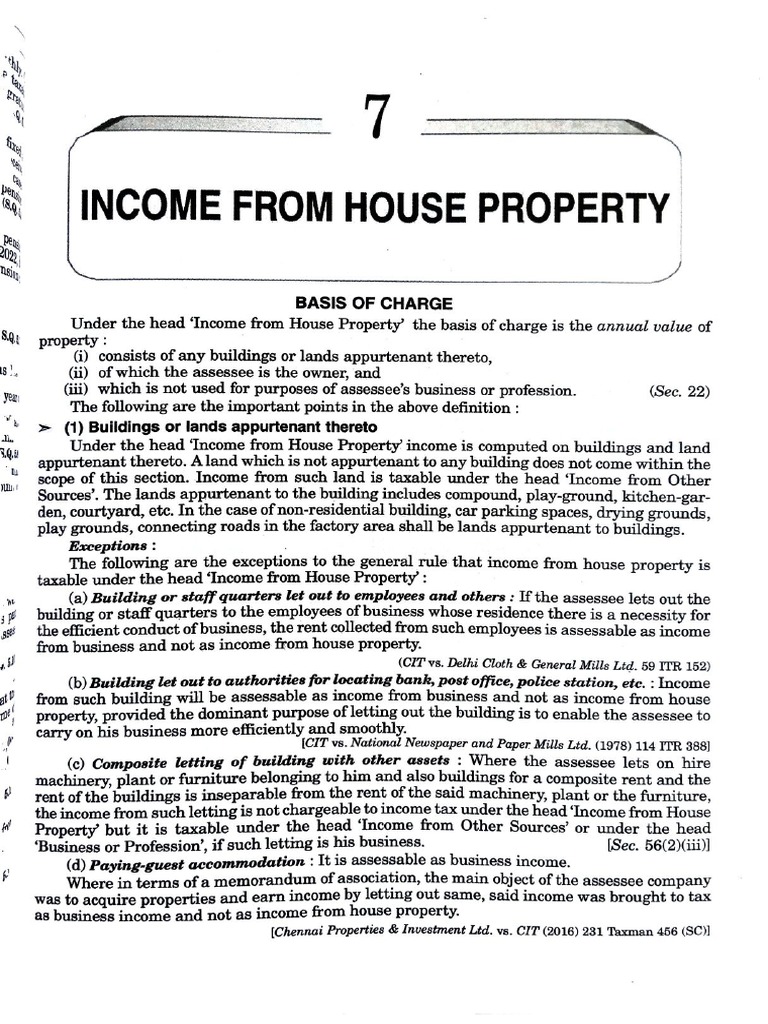 Income From House Property | PDF