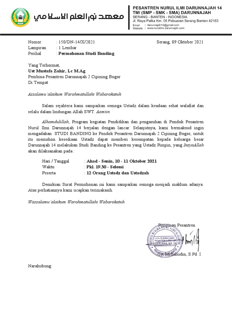 Permohonan Study Banding SDM | PDF