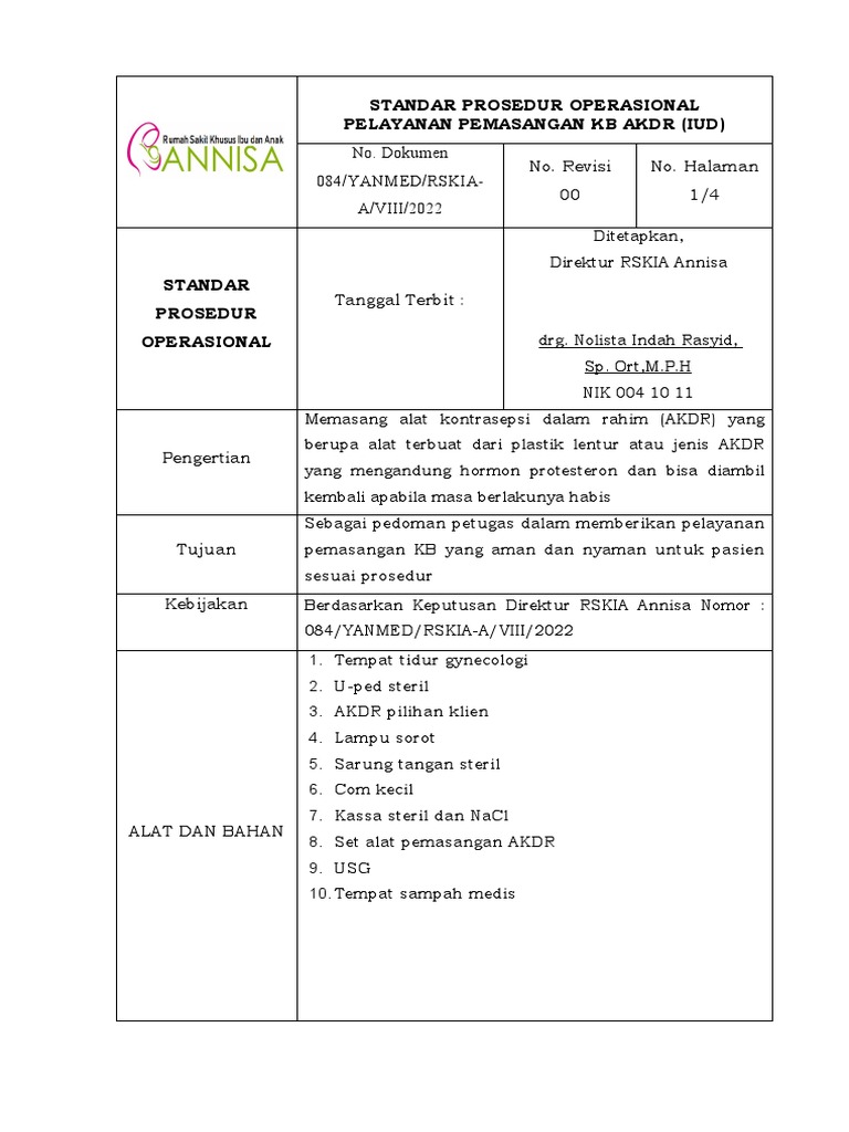 Spo Pemasangan Akdr | PDF