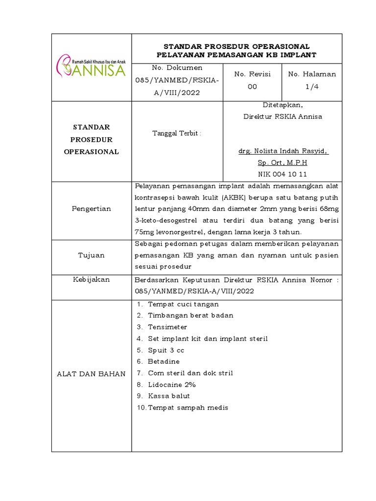 Spo Pemasangan Implant | PDF | Sains & Matematika