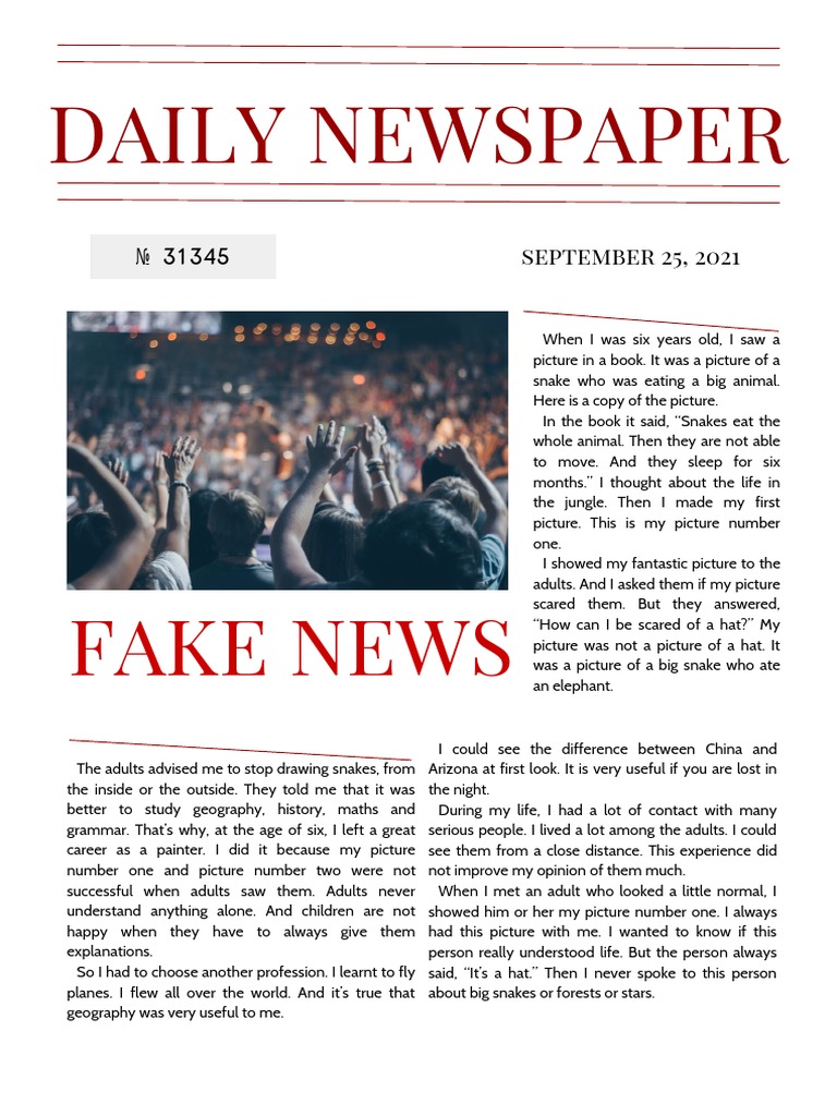 Fake Newspaper | PDF | The Little Prince | Asteroid