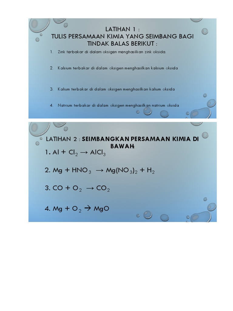 Latihan Persamaan Kimia | PDF
