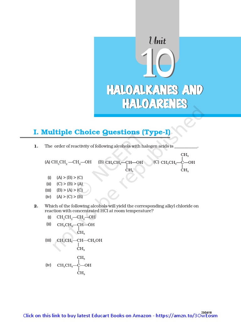 Haloalkanes and Haloarenes | PDF | Chemical Reactions | Chlorine