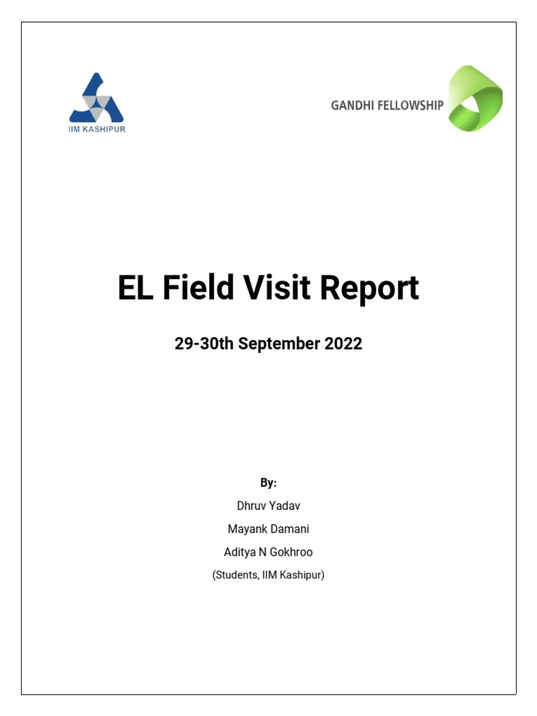 FieldVisit Report | PDF | Schools | Teachers