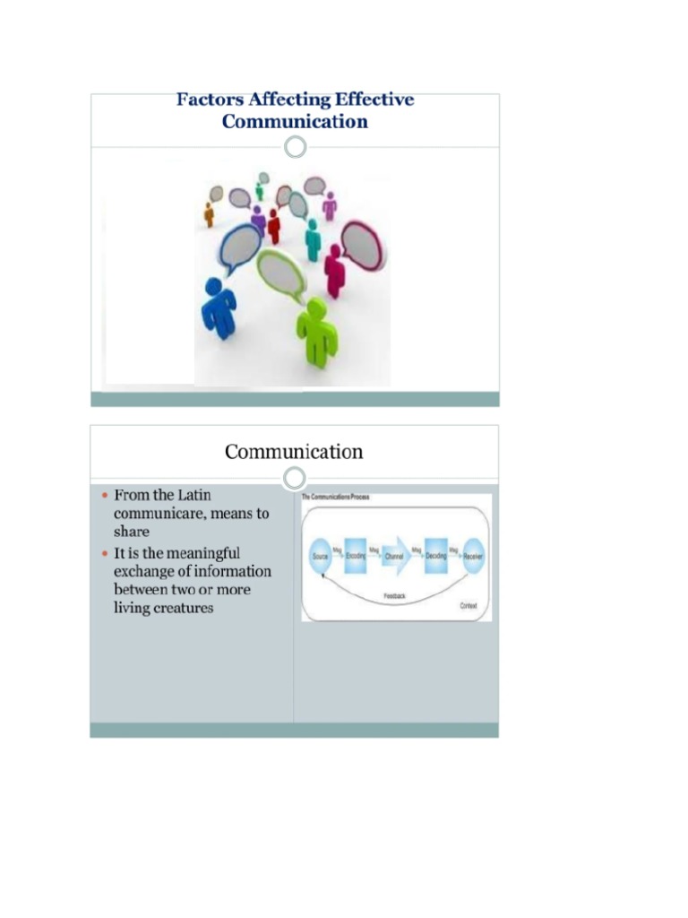 Factors Affecting Effective Communication | PDF