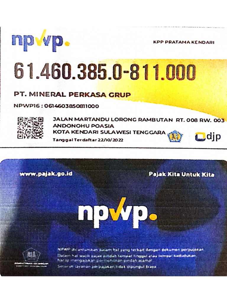 NPWP Perusahaan | PDF