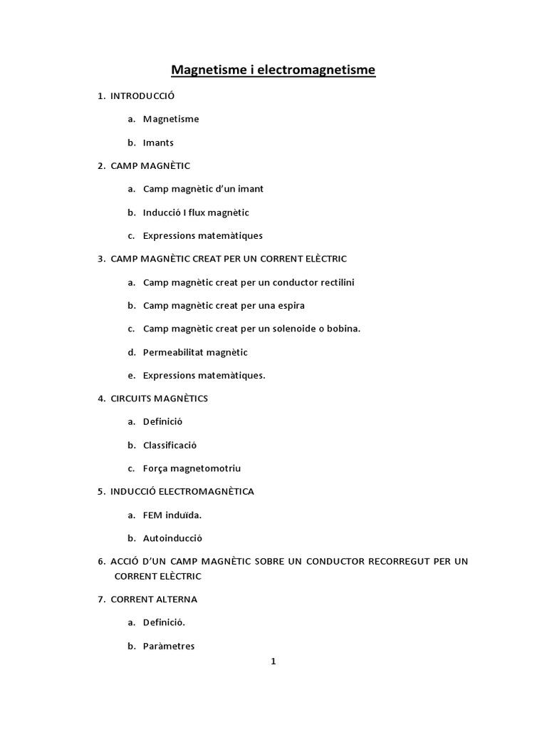 Magnetisme I Electromagnetisme Complet | PDF