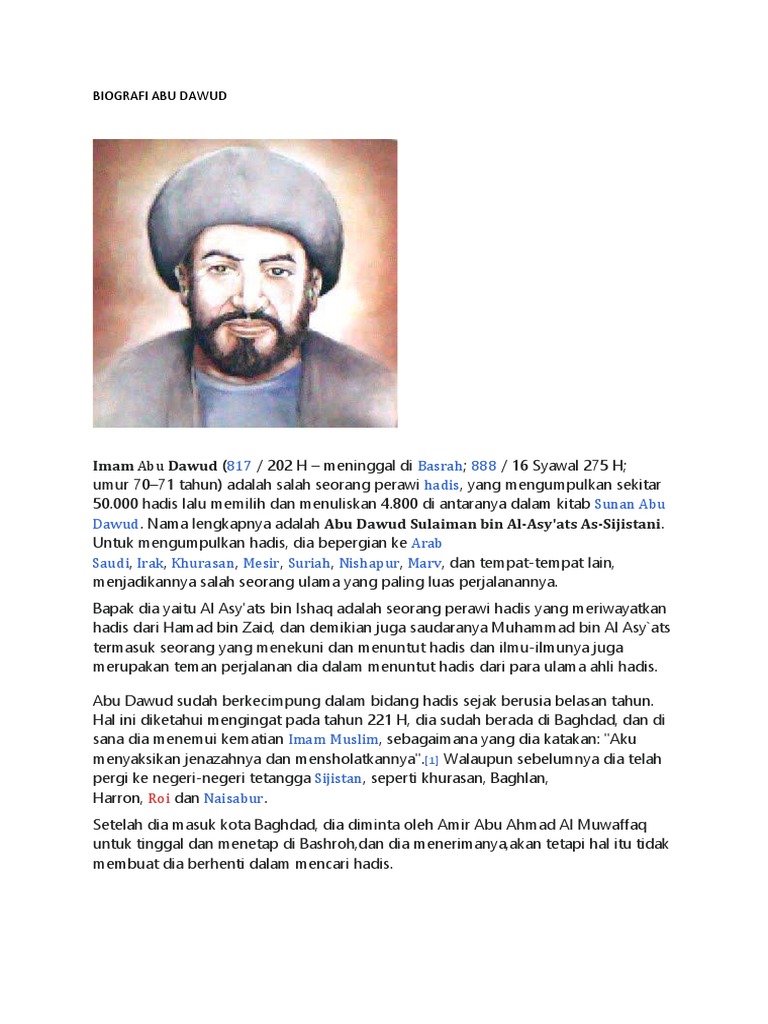Biografi Imam Abu Dawud Sulaiman | PDF