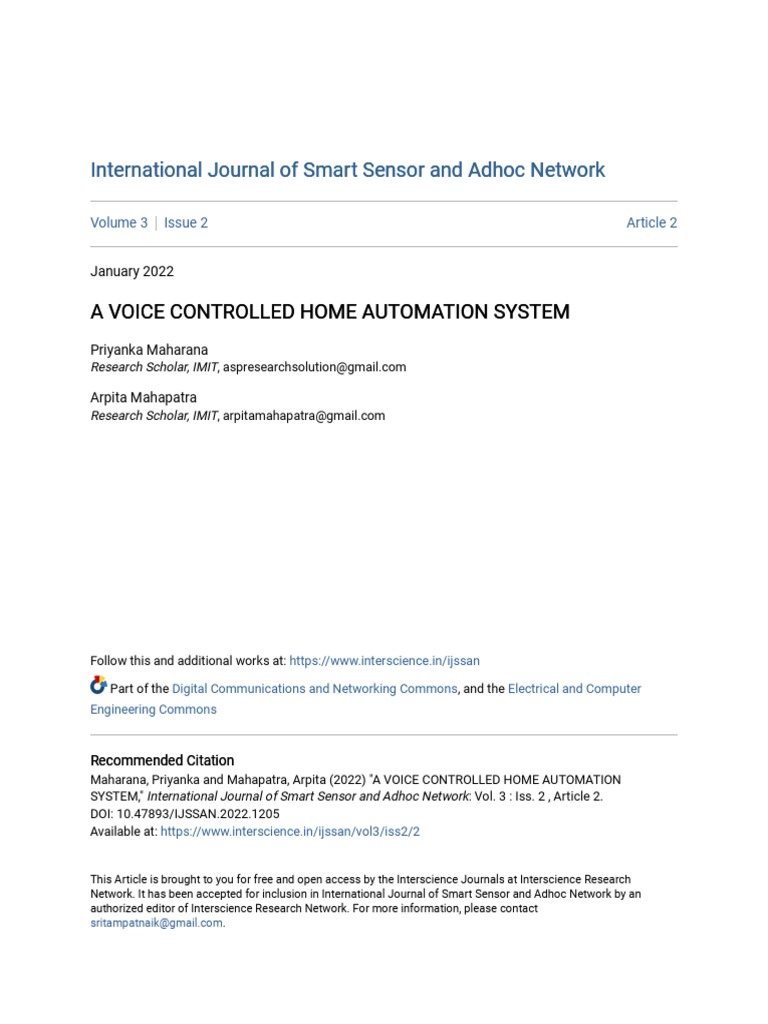 A Voice Controlled Home Automation System | Download Free PDF | Home ... A Voice Controlled Home Automation System | Download Free PDF | Home ...