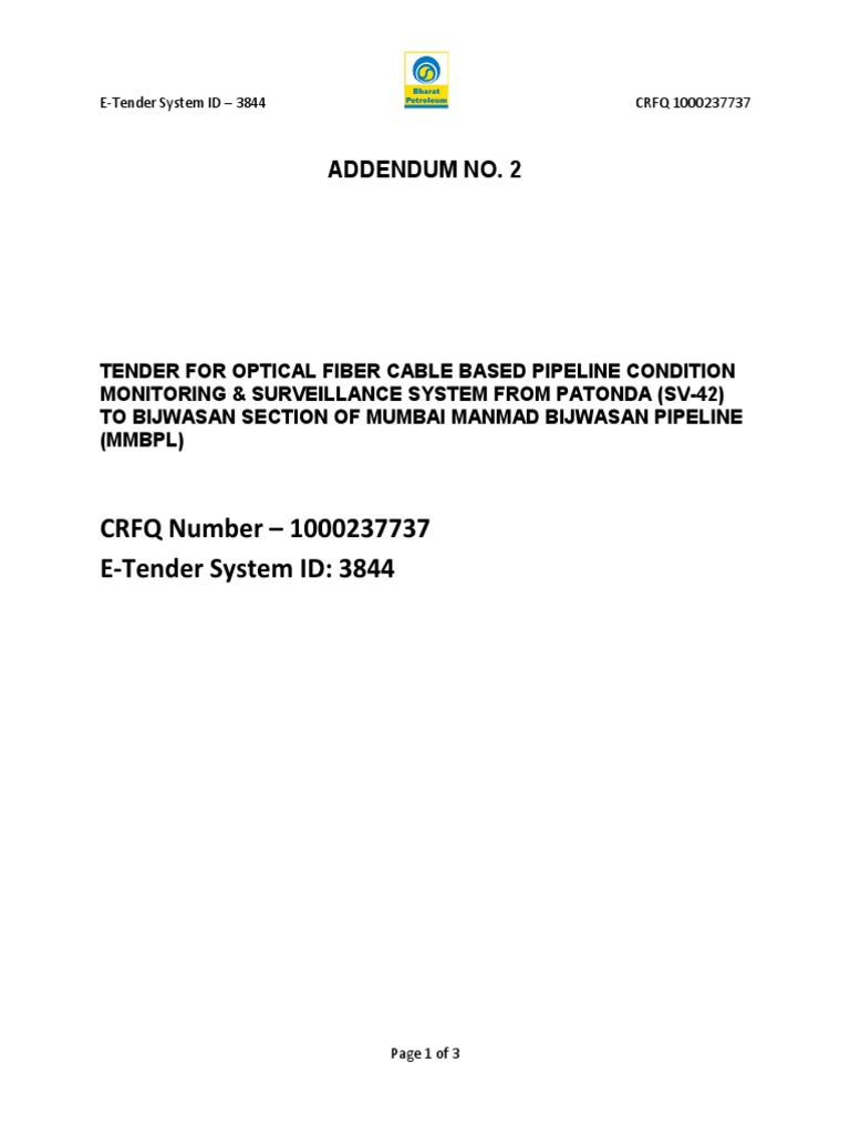 Addendum 2 - Pcms Tender | PDF | Document | Sources