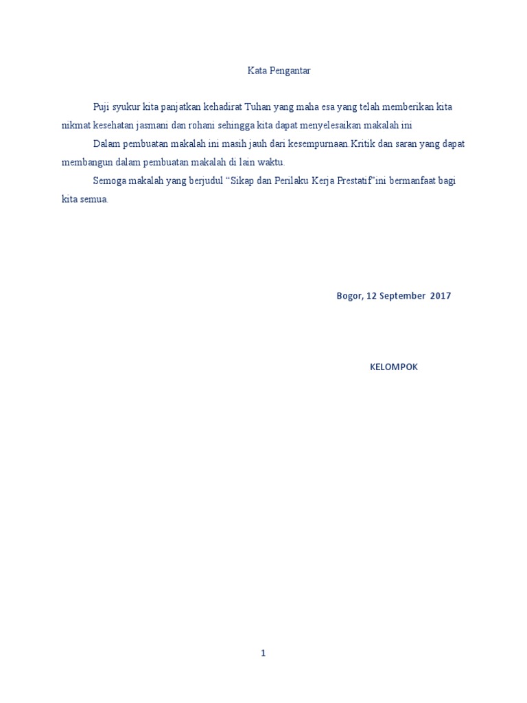 Makalah Sikap Dan Perilaku Kerja Prestatif | PDF