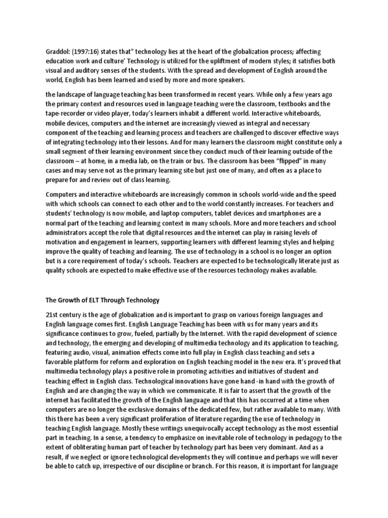 Using Technology in Elt | PDF | Teaching Method | Multimedia