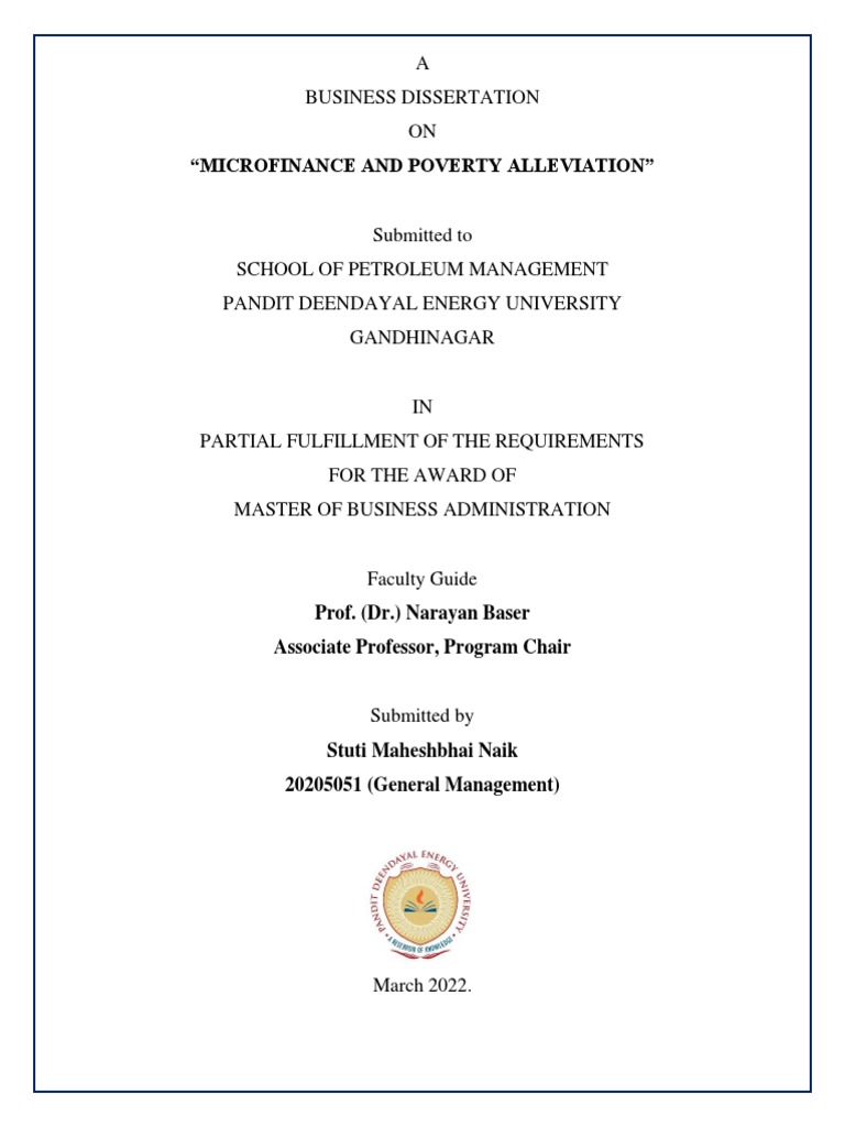 20205051BD Report | PDF | Microfinance | Microcredit