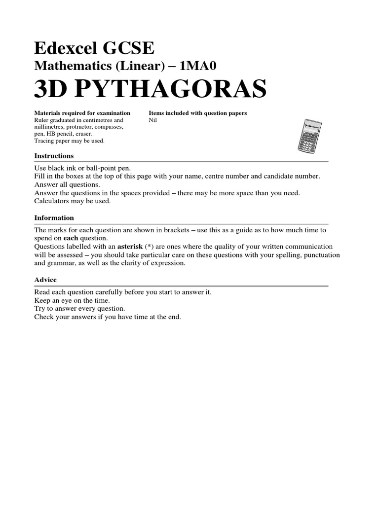 3D Pythagoras | PDF | Length