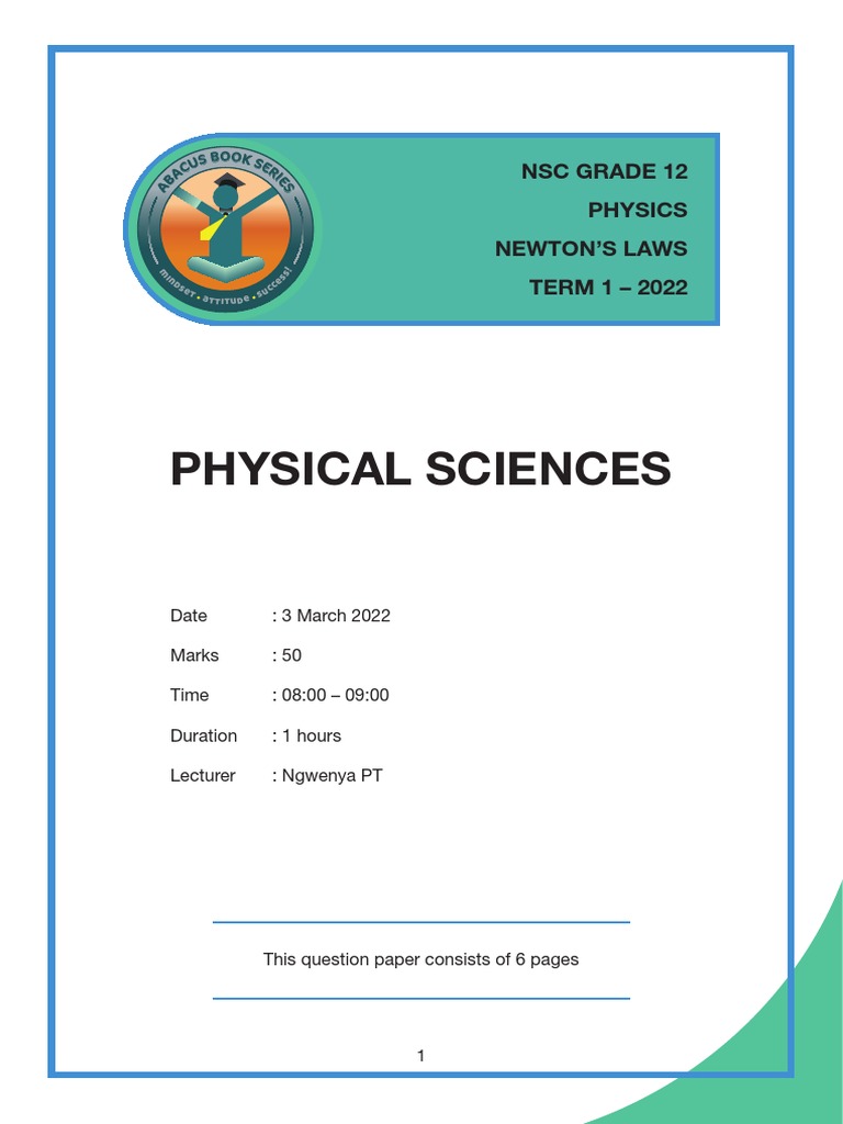 Newton's Laws - TEST 1 | PDF | Force | Mass