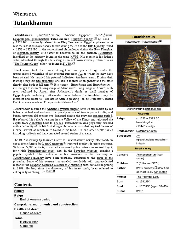 Tutankhamun | PDF | Tutankhamun | Akhenaten