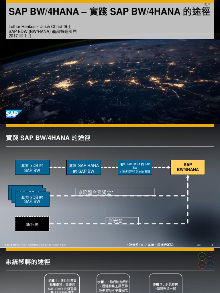 Sap Bw4hana 實現 Sap Bw4hana 的途徑 - 繁中 | PDF