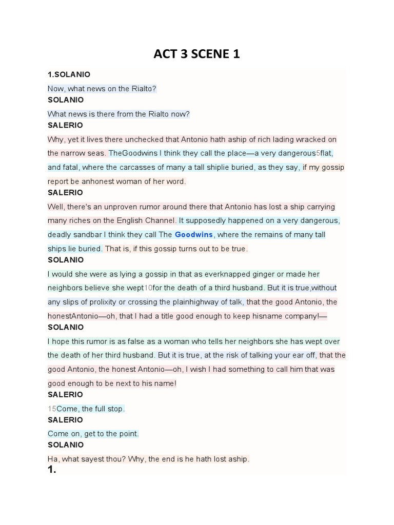 Act 3 Scene 1 | PDF | The Merchant Of Venice