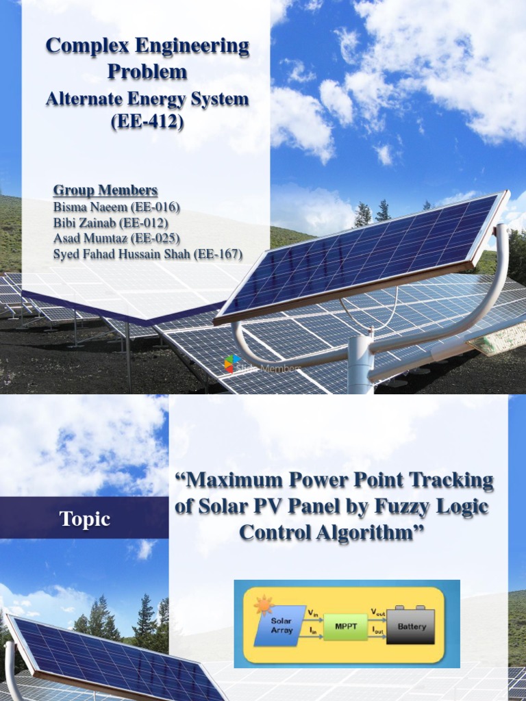 Complex Engineering Problem: Alternate Energy System (EE-412) | PDF ...