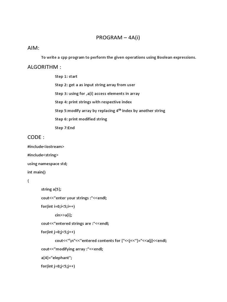 3122 21 3002 101.cpp (4a To 4e) | PDF | Programming | Computer Program