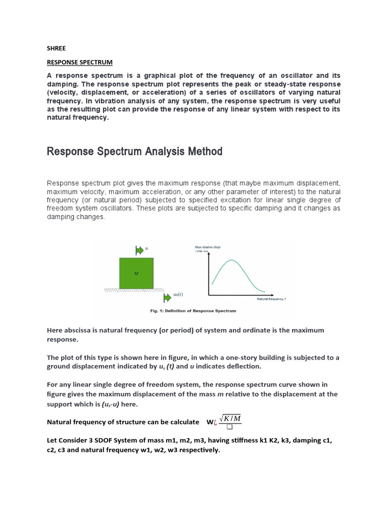 3rd Chapter Response Spectrum Analysis | PDF | Oscillation | Force